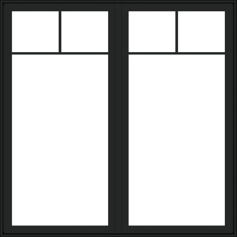 72x72 (71.5 x 71.5 inch) Black Aluminum French Window with Fractional ...