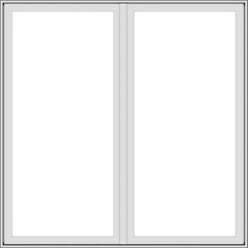 72x72 (71.5 x 71.5 inch) White Aluminum French Window Clear no Grids ...