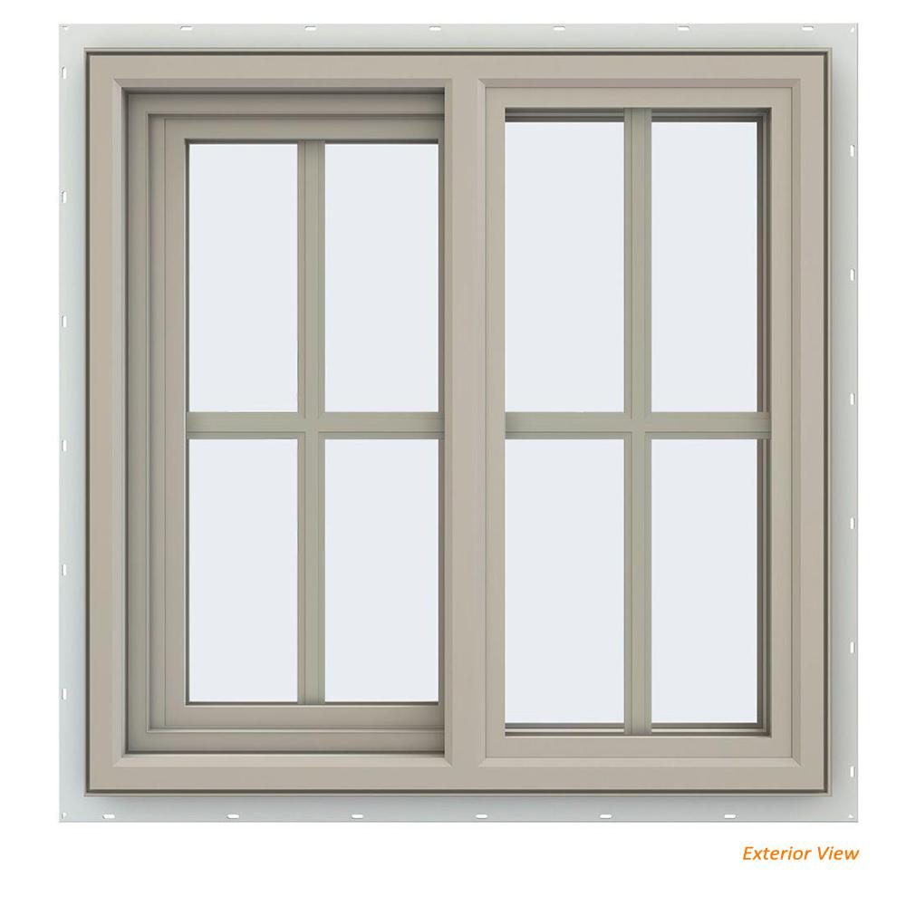 24x24 23.5x23.5 Vinyl Sliding Window With Colonial Grids Grilles ...