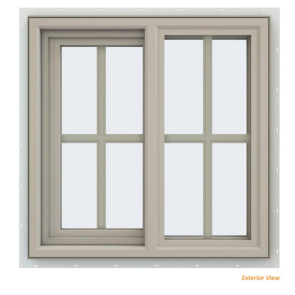 24x24 23.5x23.5 Vinyl Sliding Window With Colonial Grids Grilles ...