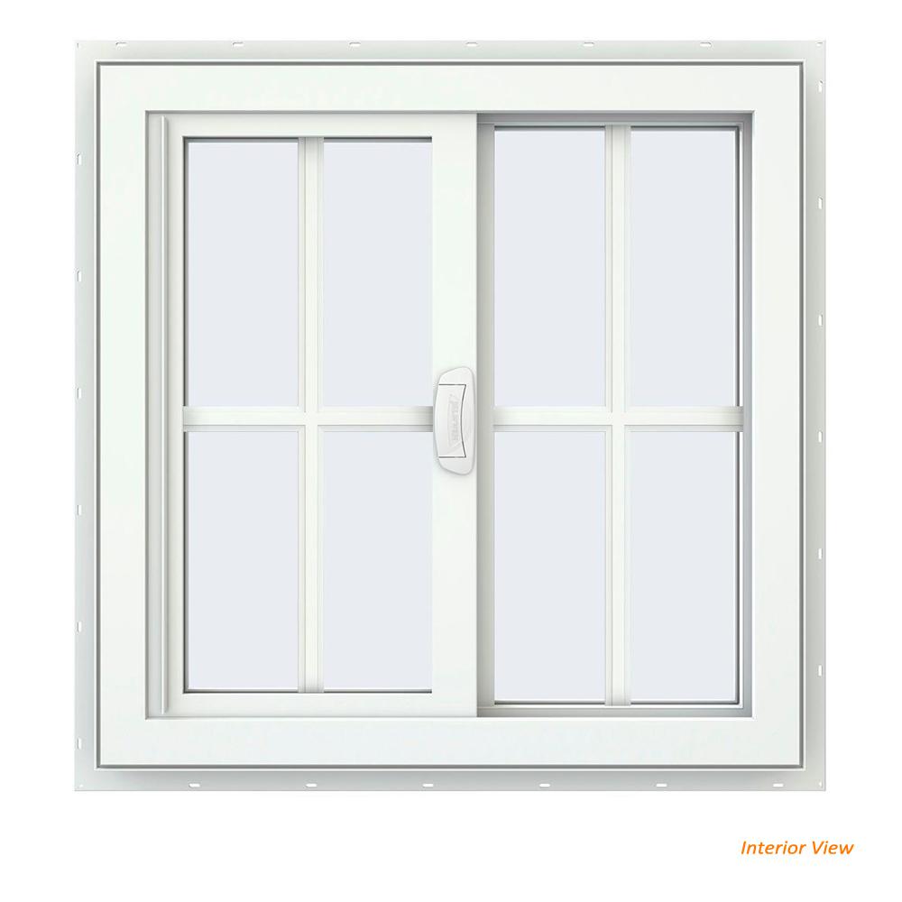 36x36 35.25x35.25 White Vinyl Sliding With Colonial Grids Grilles ...