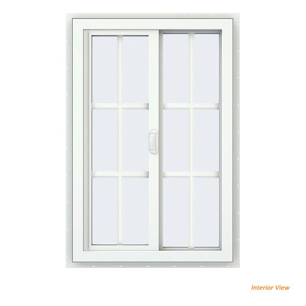 24x36 23.5x35.5 White Color Vinyl Pvc Sliding Window With Colonial Gri ...