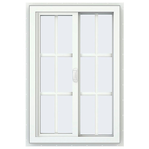 24x36 23.5x35.5 White Color Vinyl Pvc Sliding Window With Colonial Gri ...
