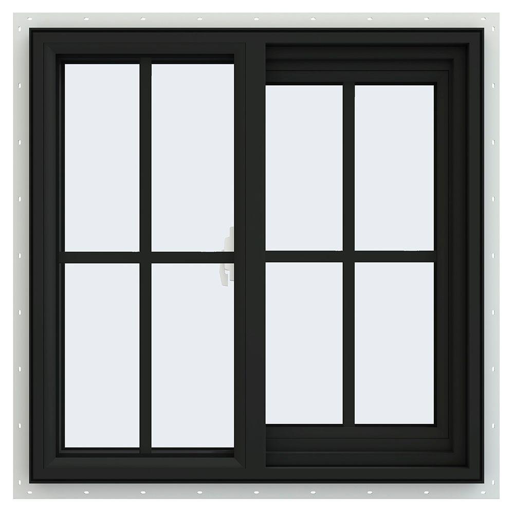 34x34 Black Vinyl Sliding Window With Colonial Grids Grilles – China ...