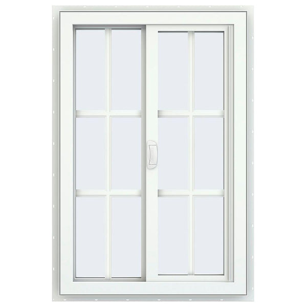 24x36 Bronze Color Vinyl PVC Sliding Window With Colonial Grids Grille ...