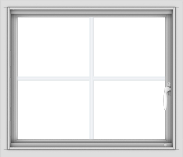 WDMA 28x24 (27.5 x 23.5 inch) Vinyl uPVC White Push out Casement Windo ...
