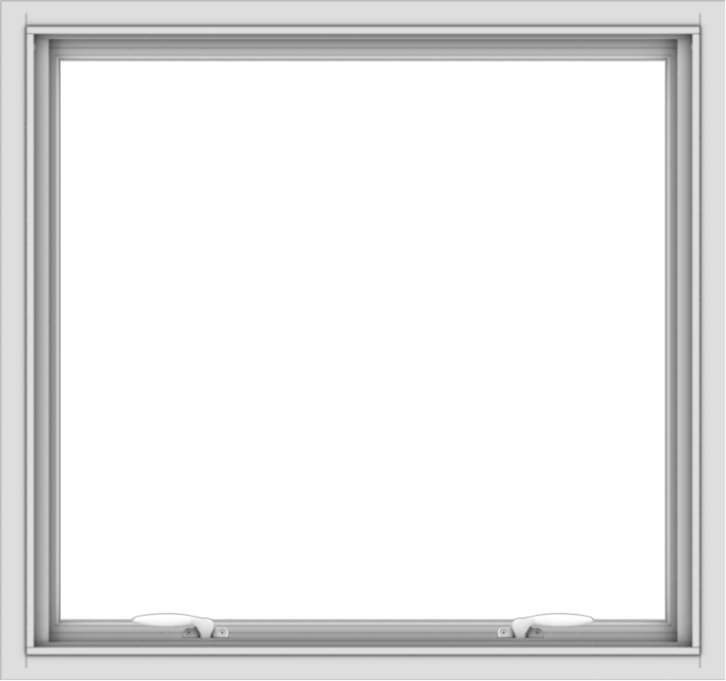 WDMA 32x30 (31.5 x 29.5 inch) White uPVC Vinyl Push out Awning Window ...