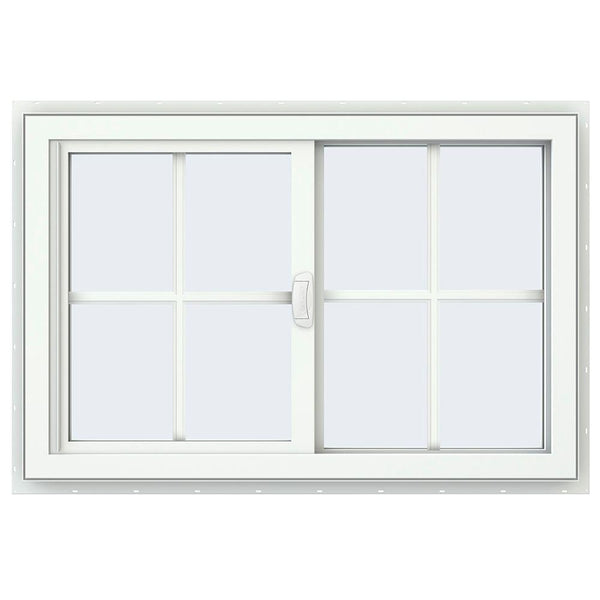 36x24 35.5x23.5 White Vinyl Sliding Window With Colonial Grids Grilles ...