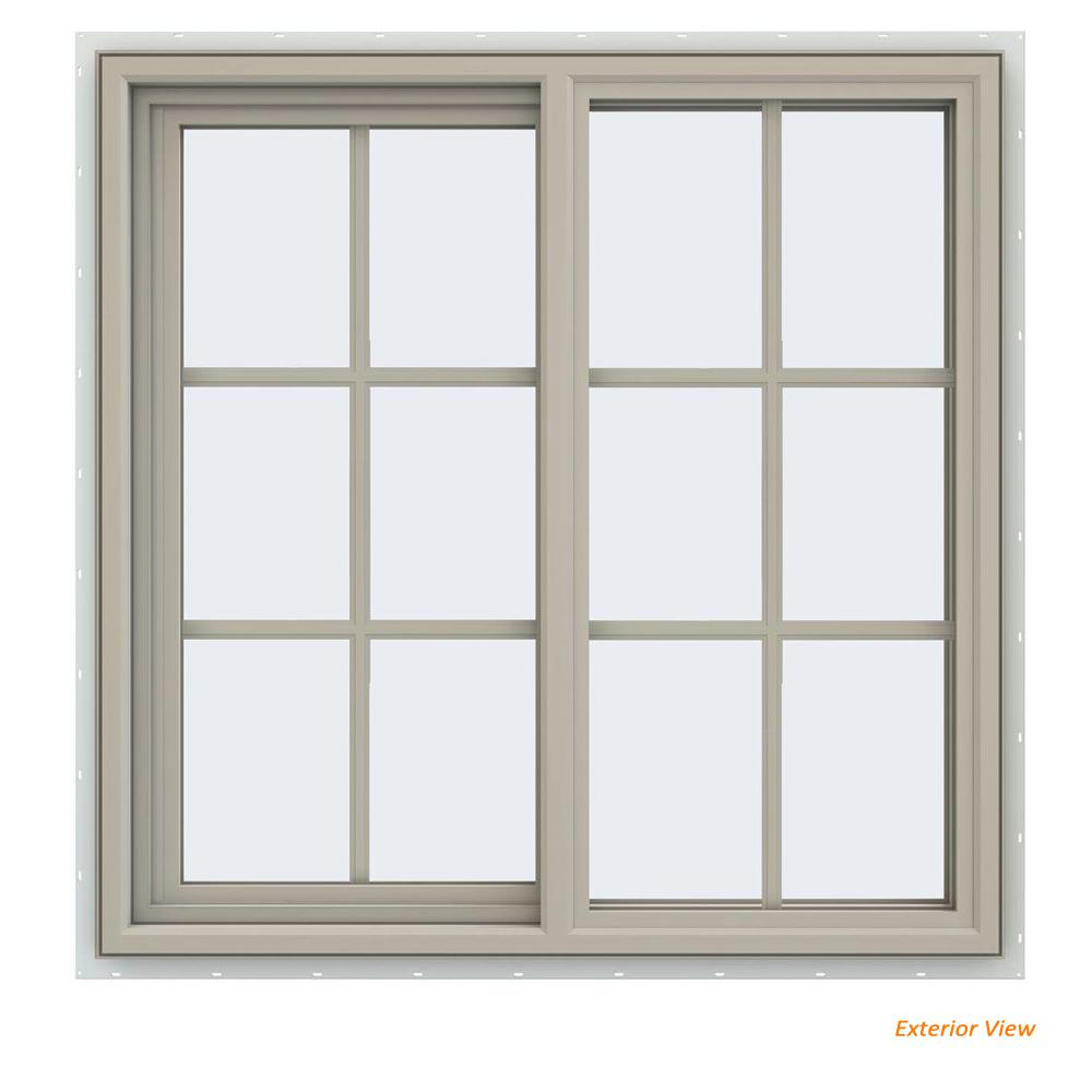 36x36 35.5x35.5 Vinyl Window Sliding With Colonial Grids Grilles ...
