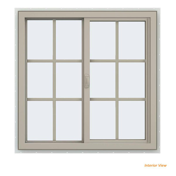 36x36 35.5x35.5 Vinyl Window Sliding With Colonial Grids Grilles ...