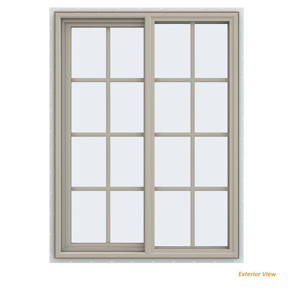 36x48 35.5x47.5 Vinyl Pvc Sliding Window With Colonial Grids Grilles ...