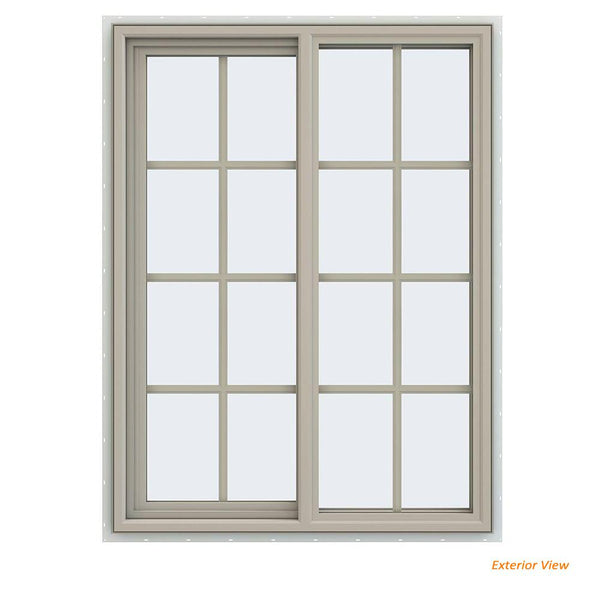 36x48 35.5x47.5 Vinyl Pvc Sliding Window With Colonial Grids Grilles ...