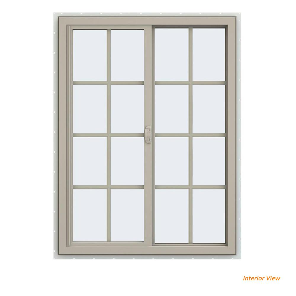 36x48 35.5x47.5 Vinyl Pvc Sliding Window With Colonial Grids Grilles ...