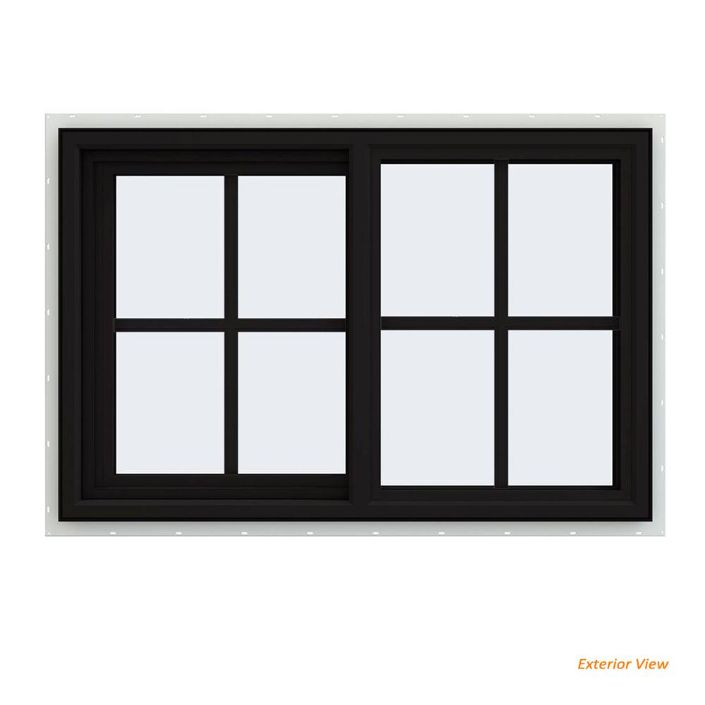 36x24 Black Vinyl Sliding Window With Colonial Grids Grilles – CHINA WDMA