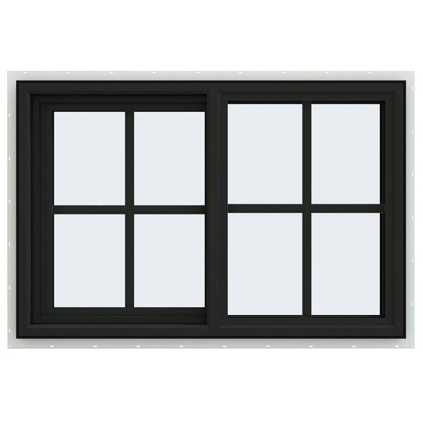 36x24 Black Vinyl Sliding Window With Colonial Grids Grilles – CHINA WDMA