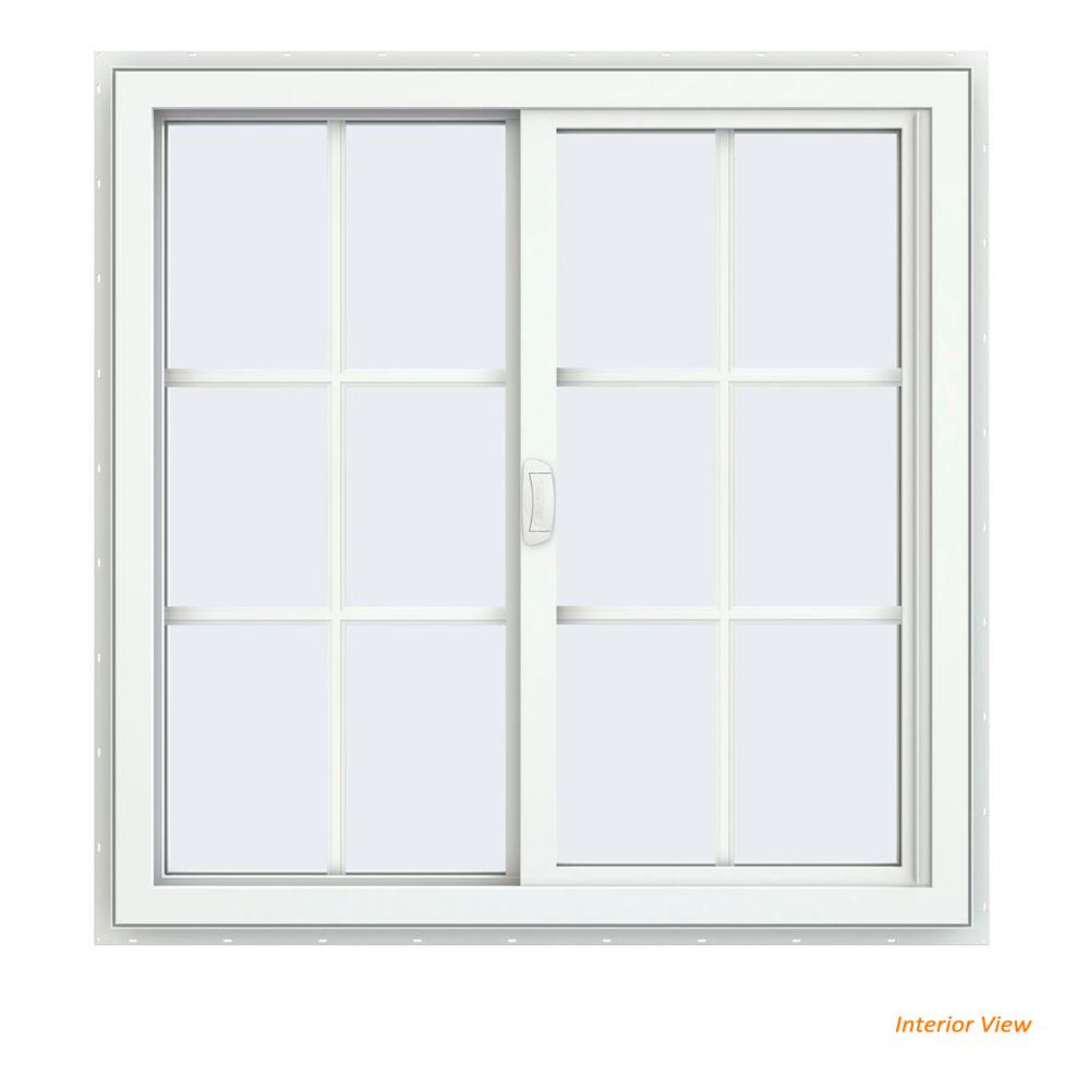 36x36 Bronze Color Vinyl Sliding Window With Colonial Grids Grilles ...