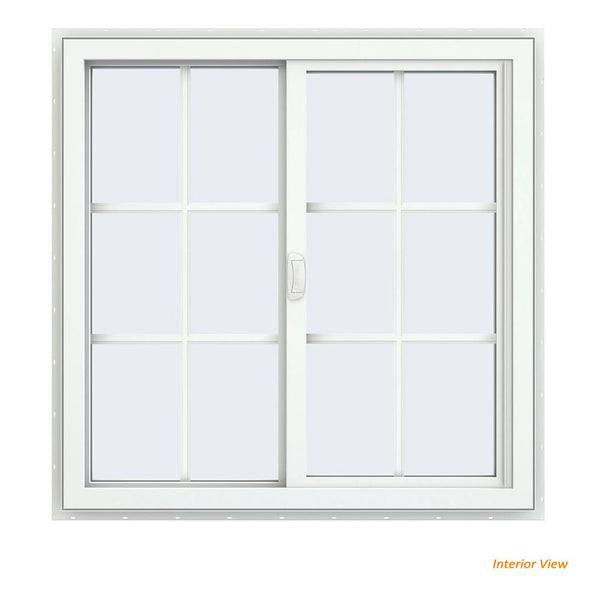 36x36 Bronze Color Vinyl Sliding Window With Colonial Grids Grilles ...