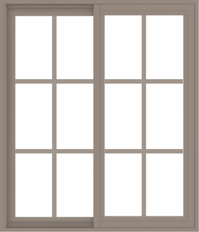 WDMA 36x42 (35.5 x 41.5 inch) White Brown Black Vinyl uPVC Slide Windo ...