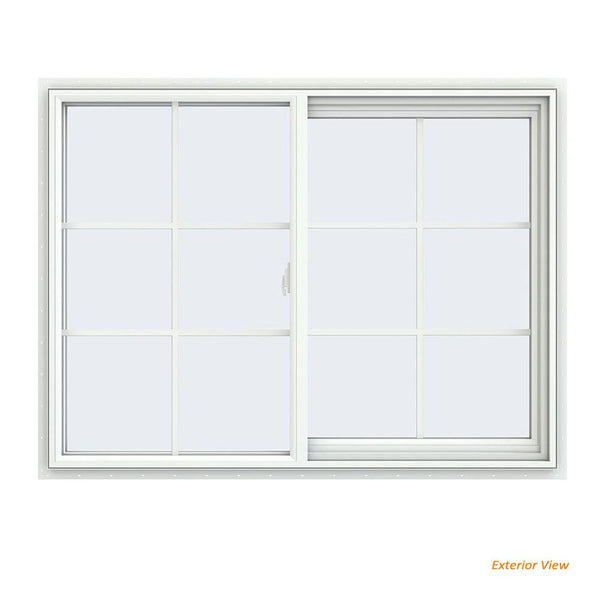 48x 36 47.5x35.5 White Vinyl Sliding Window With Colonial Grids Grille ...