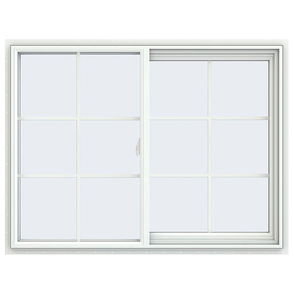 48x 36 47.5x35.5 White Vinyl Sliding Window With Colonial Grids Grille ...