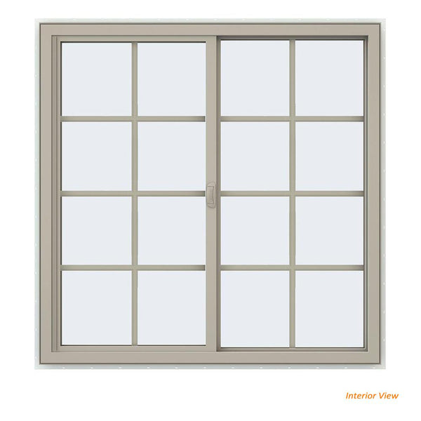 48x48 47.5x47.5 Vinyl PVC Sliding Window With Colonial Grids Grilles ...