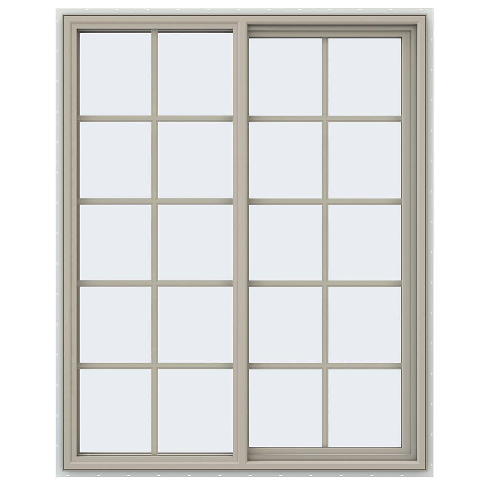 48x60 47.5x59.5 Vinyl Pvc Sliding Window With Colonial Grids Grilles ...