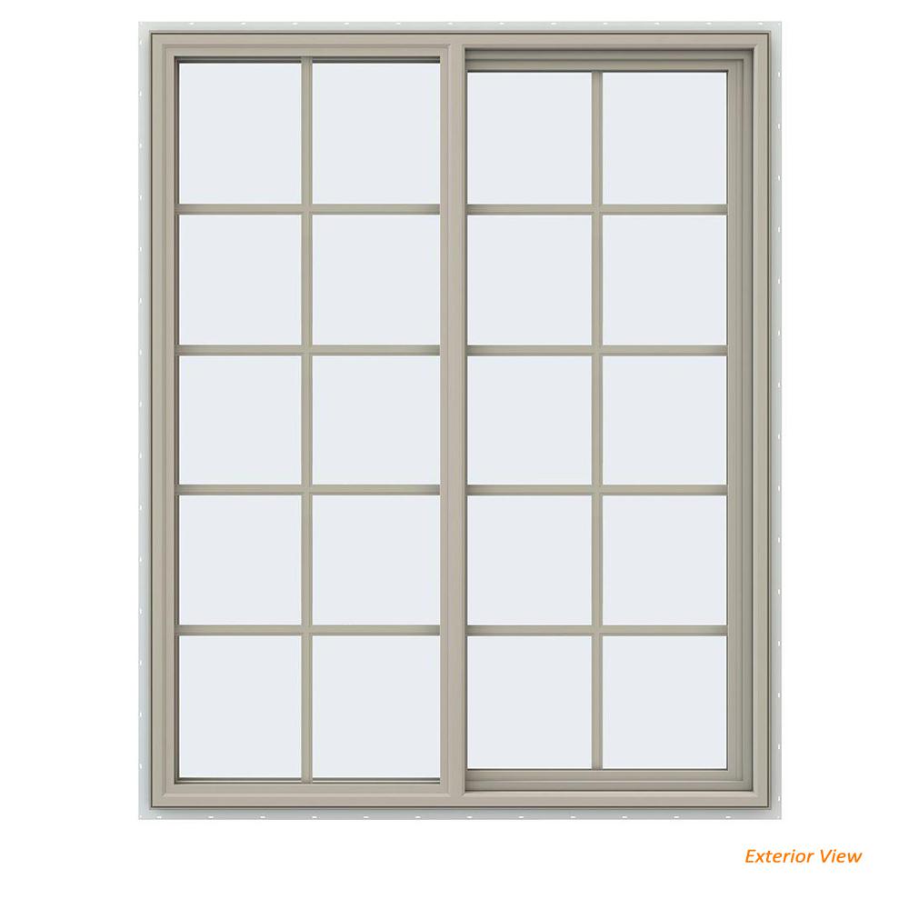 48x60 47.5x59.5 Vinyl Pvc Sliding Window With Colonial Grids Grilles ...