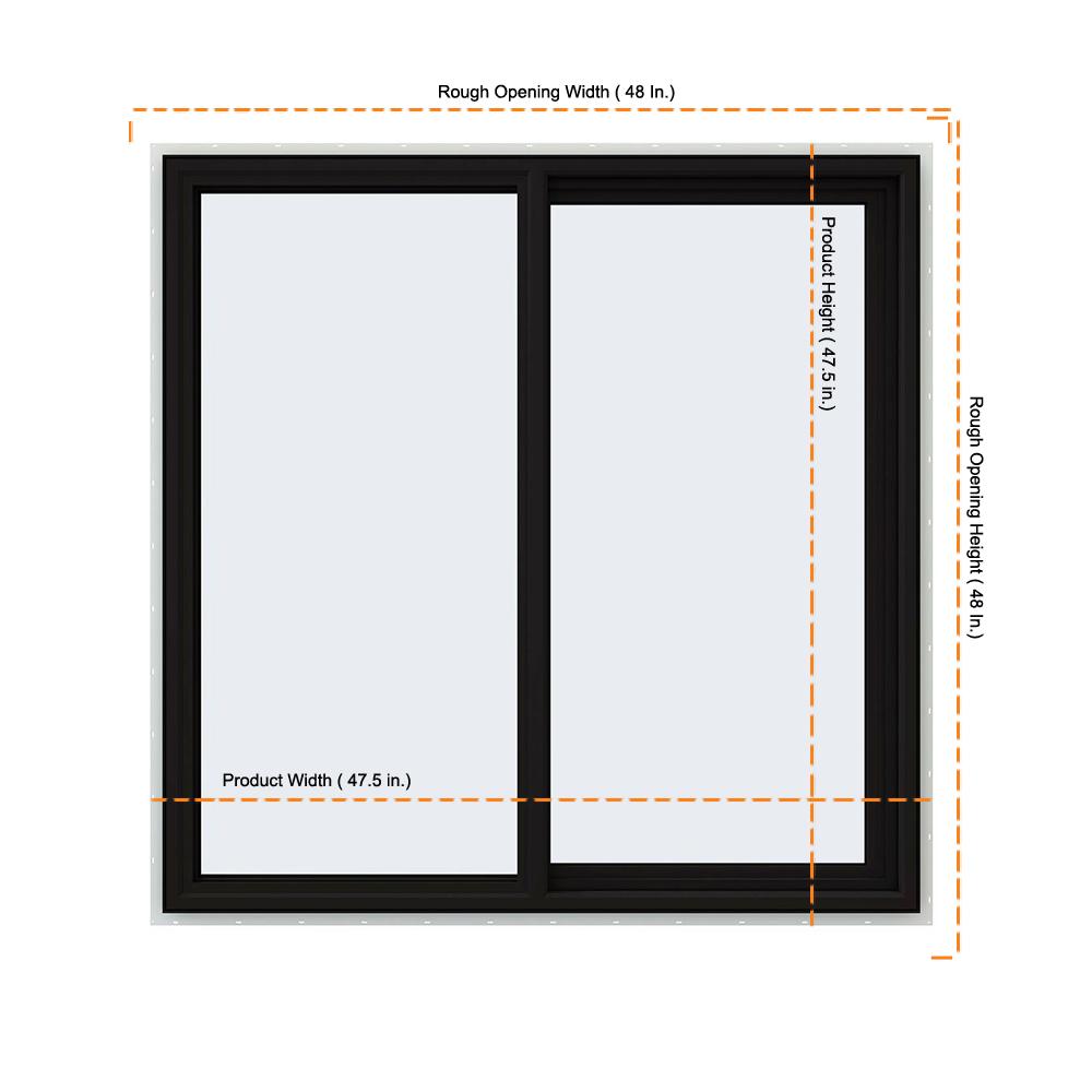 45x45 Black Aluminum Sliding Window With Fiberglass Mesh Screen – CHINA ...