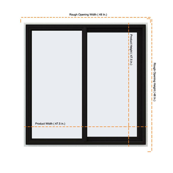 48x48 Black Vinyl Sliding Window With Fiberglass Mesh Screen – CHINA WDMA