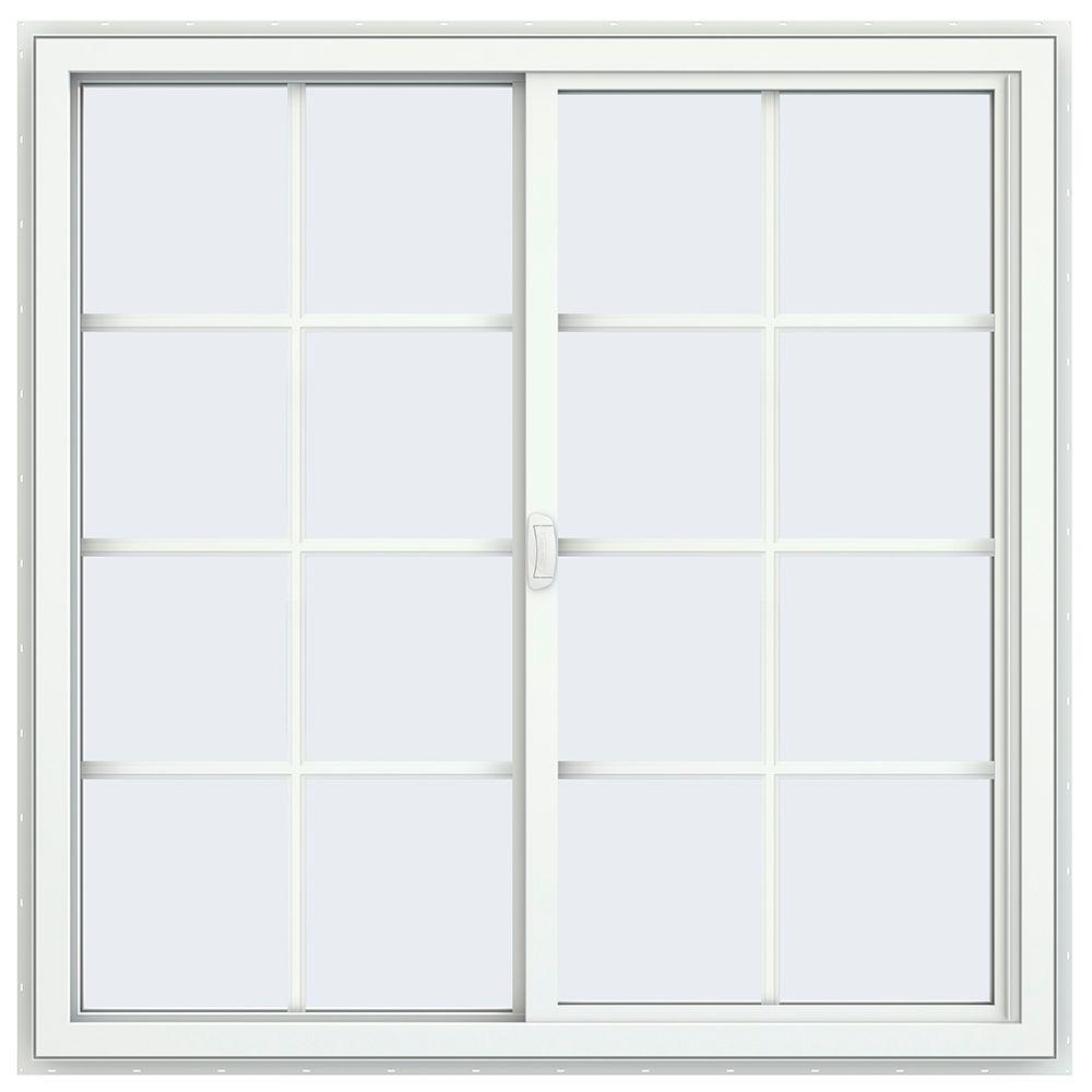 46x46 Black Color Vinyl Aluminum PVC Sliding Window With Colonial Grid ...