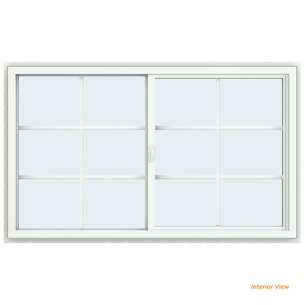 60x36 59.5x35.5 White Vinyl Sliding Window With Colonial Grids Grilles ...