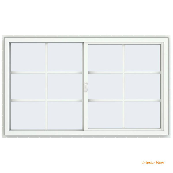 60x36 59.5x35.5 White Vinyl Sliding Window With Colonial Grids Grilles ...