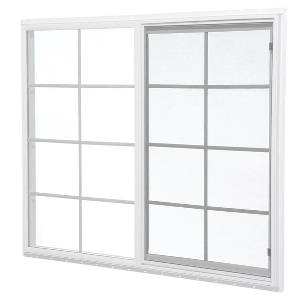 60x48 59.5x47.5 Window White Vinyl Sliding With Colonial Grids Grilles ...