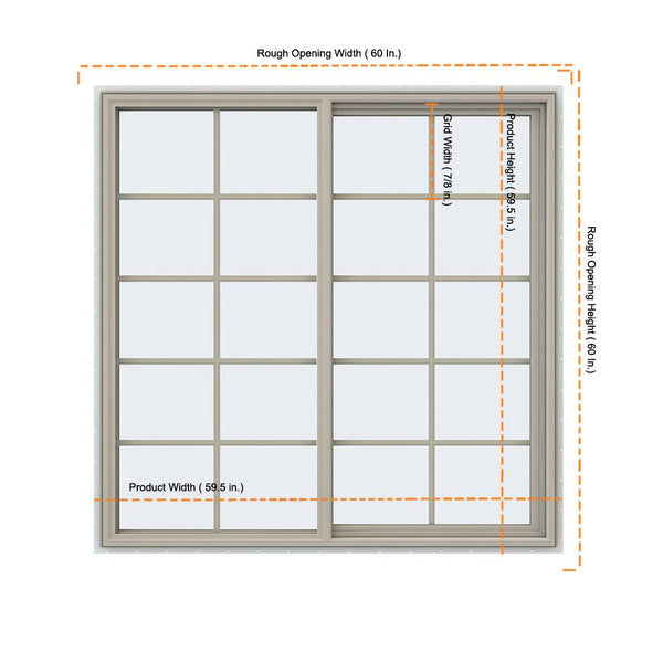60x60 59.5x59.5 Bronze Vinyl Upvc Sliding Window With Colonial Grids G ...