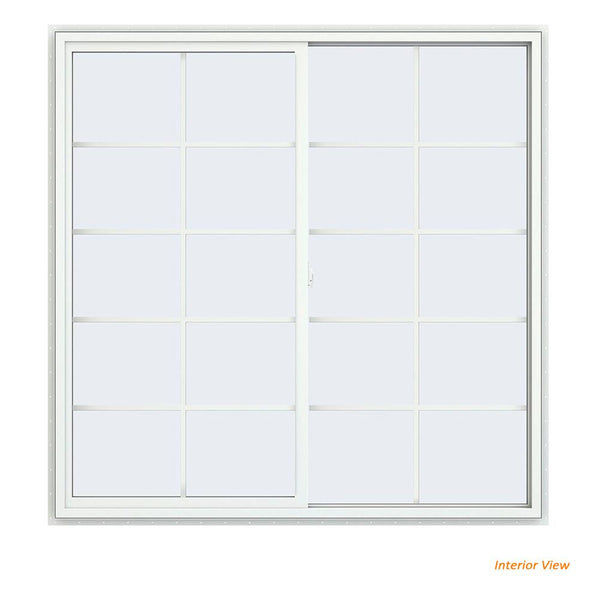 60x60 59.5x59.5 White Vinyl Sliding Window With Colonial Grids Grilles ...