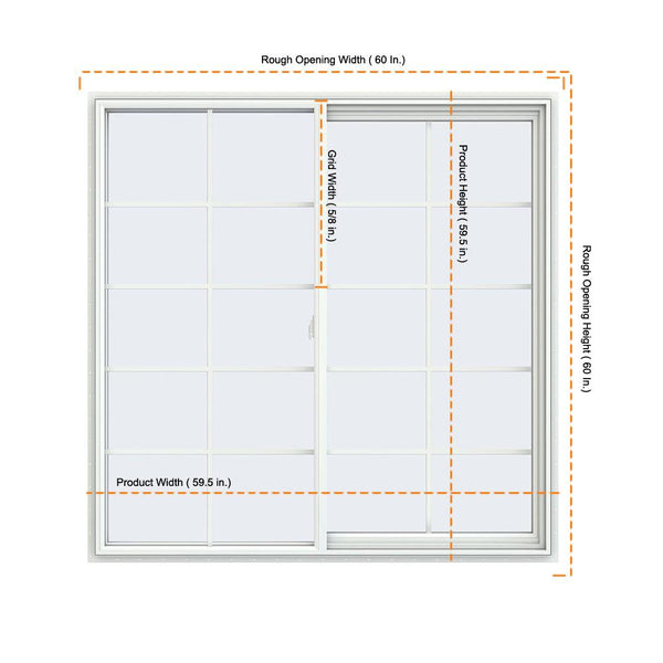 60x60 59.5x59.5 White Vinyl Sliding Window With Colonial Grids Grilles ...