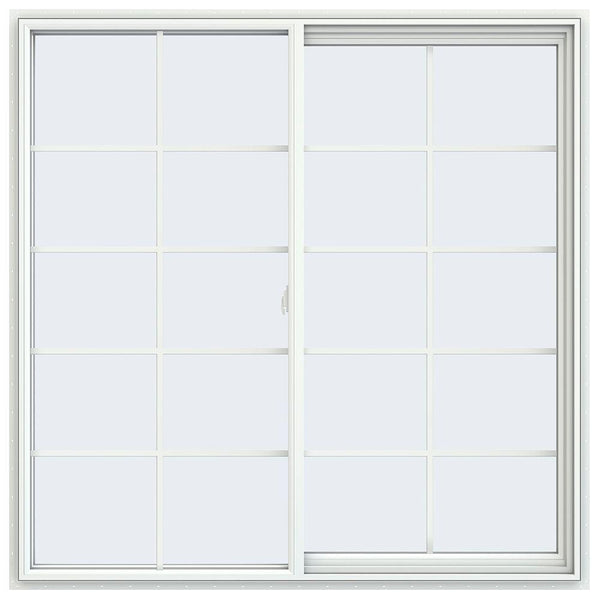 60x60 59.5x59.5 White Vinyl Sliding Window With Colonial Grids Grilles ...