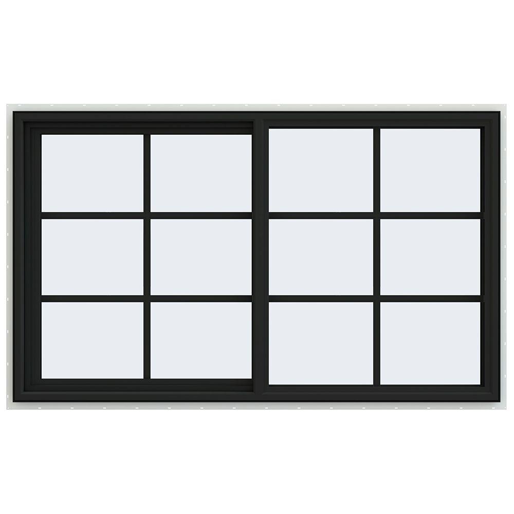 60x36 Black Vinyl Sliding Window With Colonial Grids Grilles – CHINA WDMA