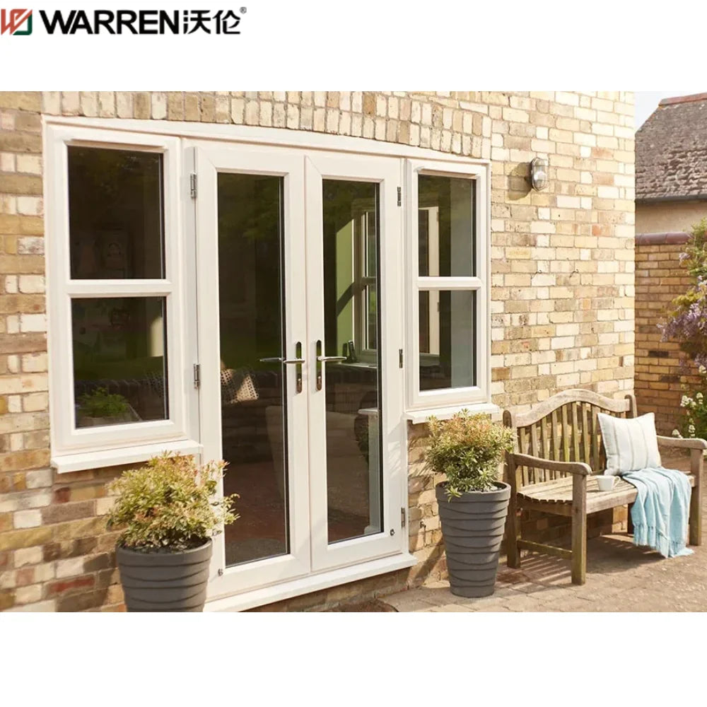 Warren 6 Panel Exterior Door White Front Door With Glass Metal French ...