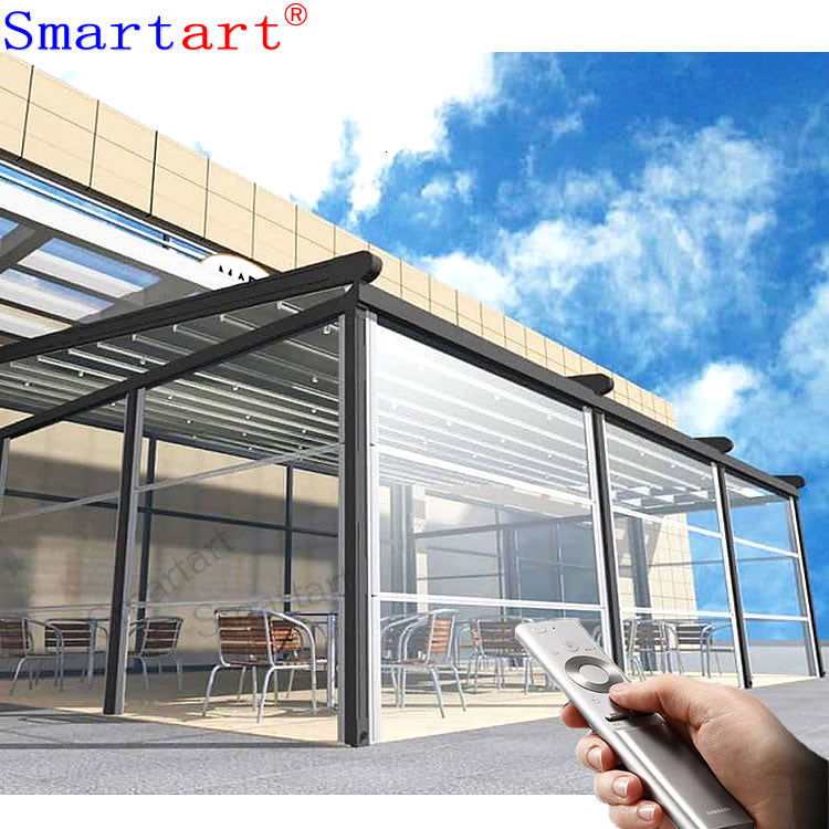 Electric Vertical sliding guillotine glass window for glass pergola on ...