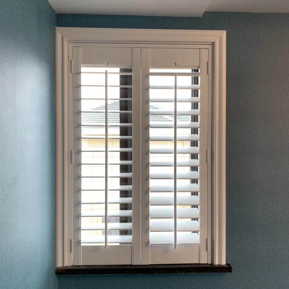 European style louvers window shutters sliding folding plantation shut ...
