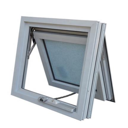 WDMA Vinyl Awning Window Glazed Tempered Glass UPVC Single Swing Windo ...