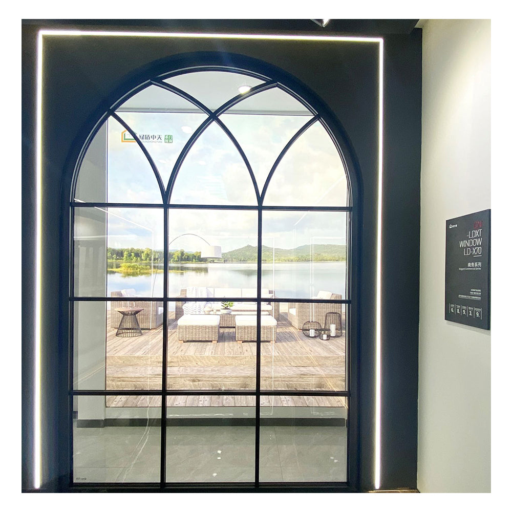 WDMA round aluminum windows special shape picture window double glazin ...