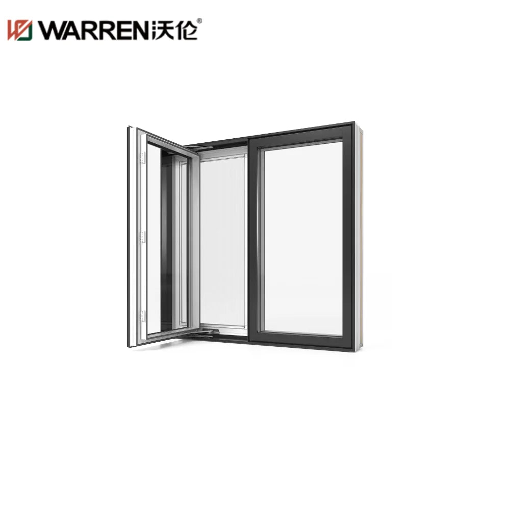 22x36 Push-out Casement Aluminium Tempered Glass White Interior Window ...