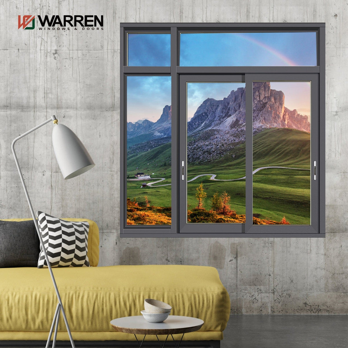 48x60 window Vertical sliding window Anti-theft grill design aluminum ...