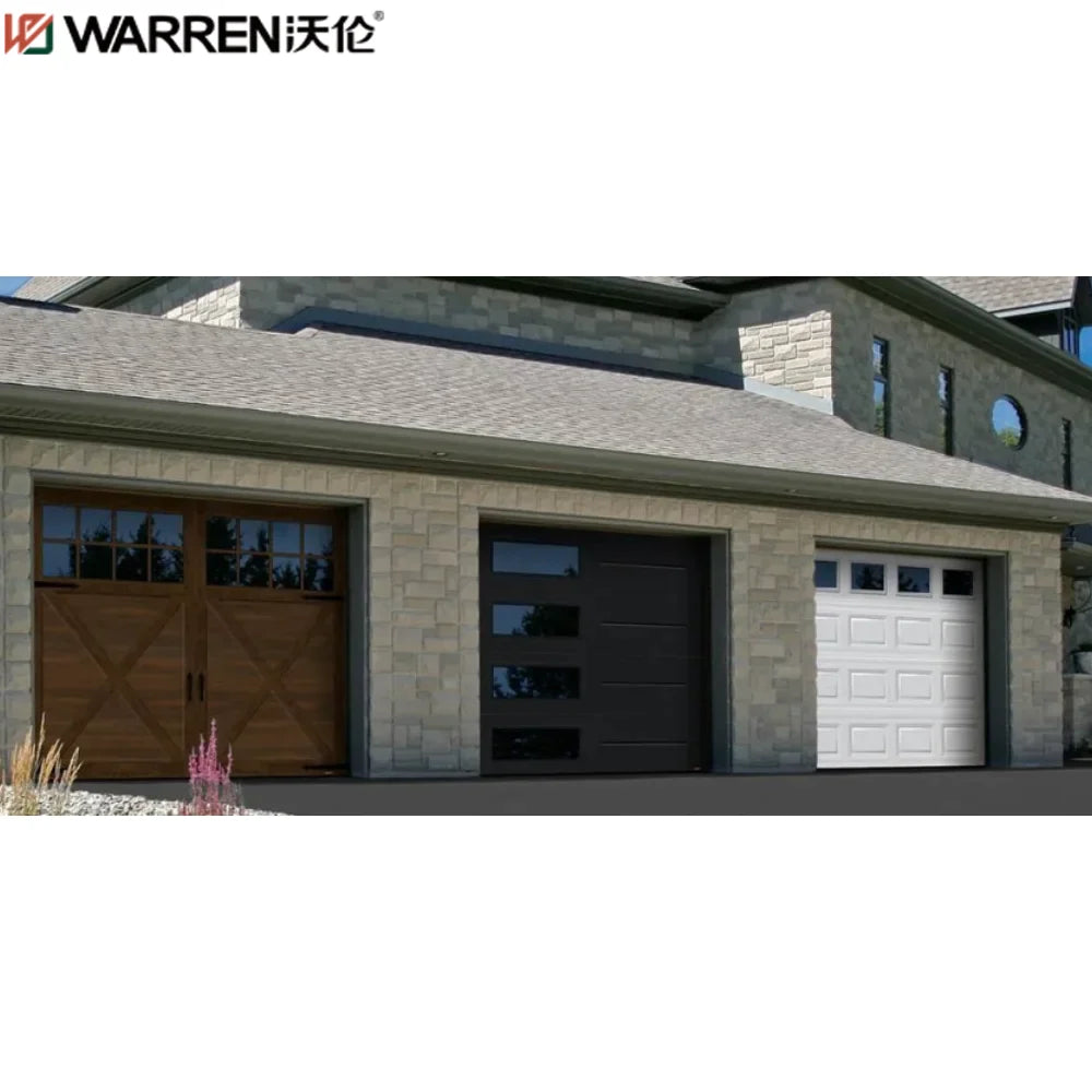 WDMA 14x14 Insulated Garage Door Black Glass Garage Door Bifold Garage ...