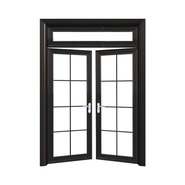 88 Custom Aluminum French Open Double Casement Swing Door with Grills ...