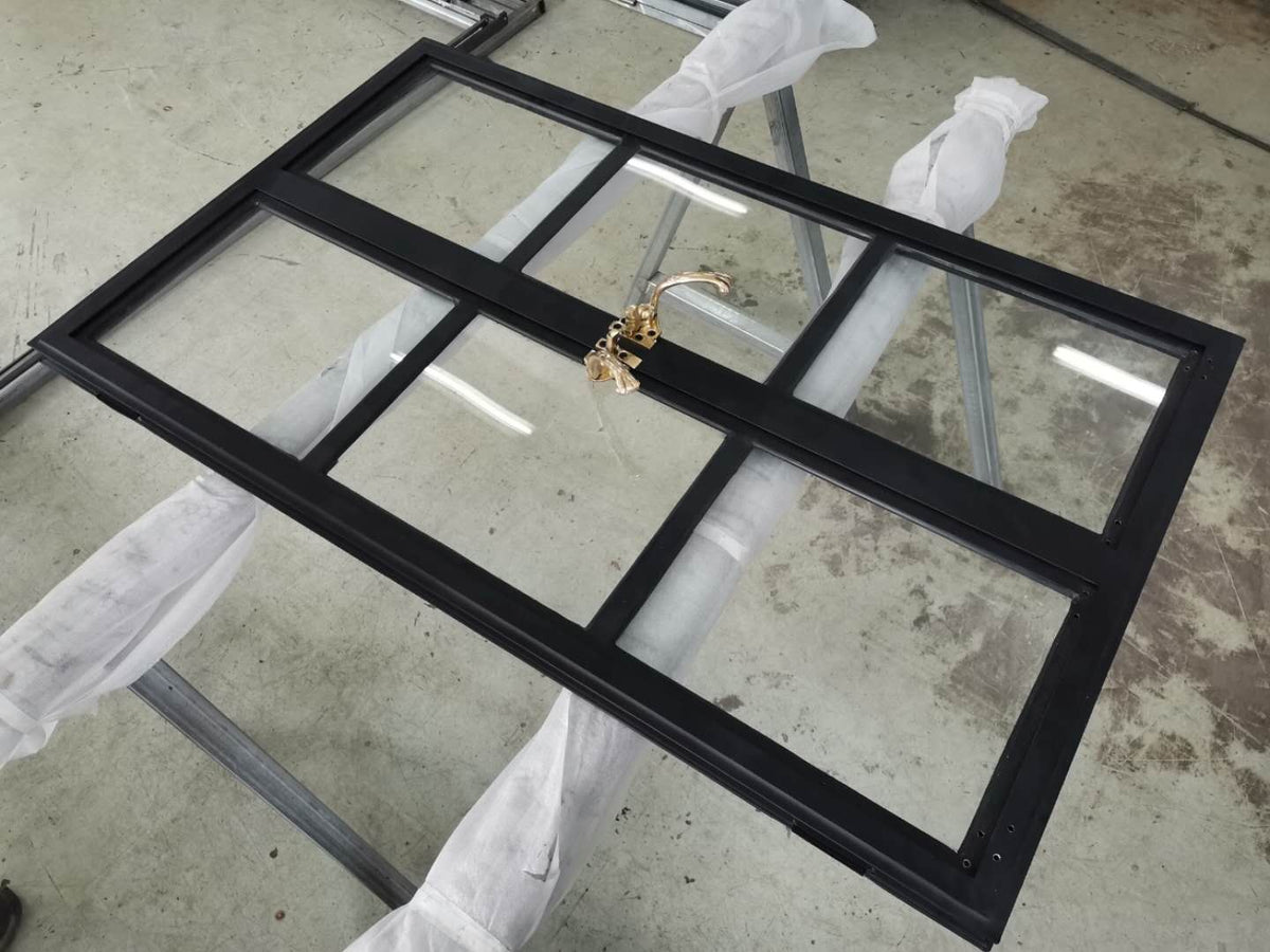 WDMA Galvanized Steel grid fineline frame window escape door for villa ...