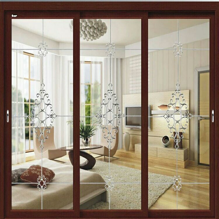 High Quality Home Extrusion Three Panel Sliding Glass Double Aluminum ...