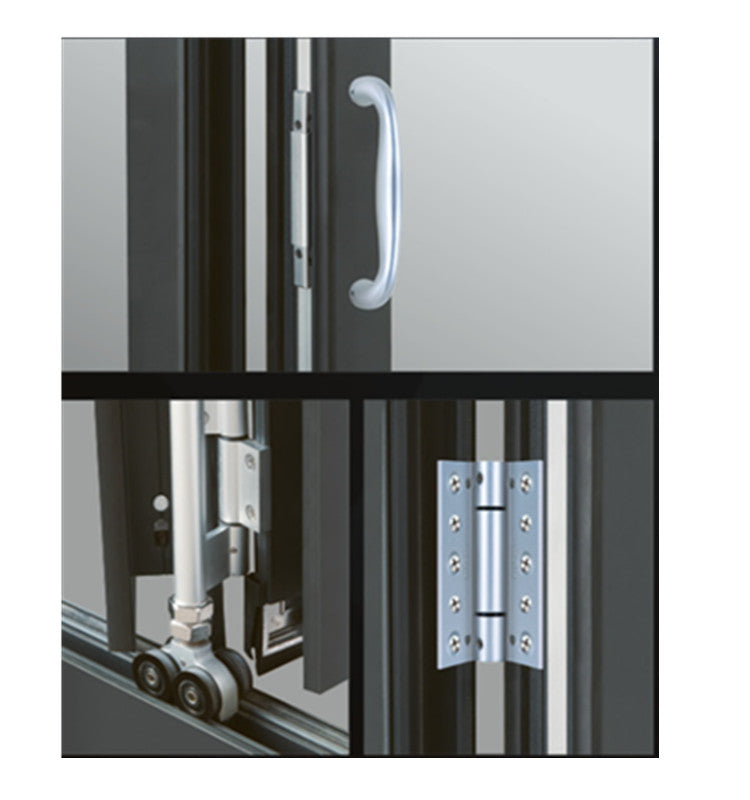 JBD residential external aluminium stack doors black large new alumini ...